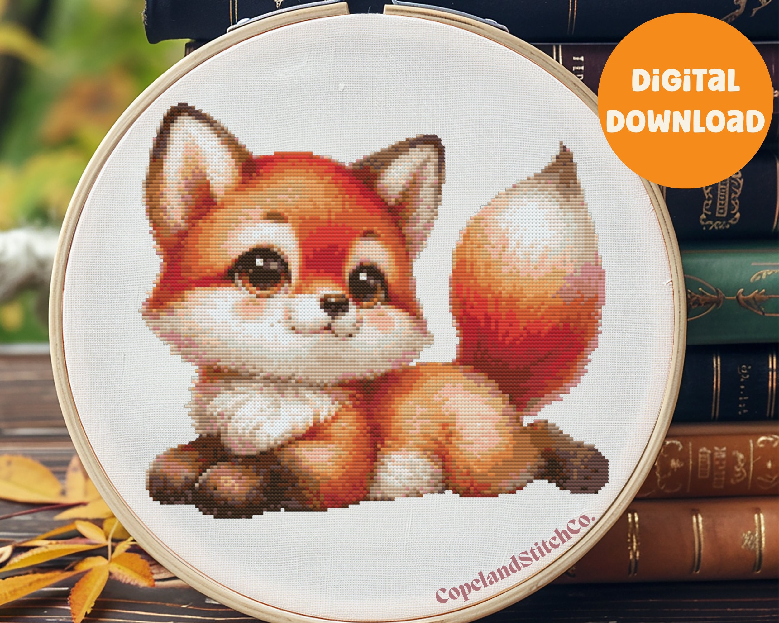 Cute Fox Cross Stitch Pattern, Instant PDF Download Pixel Art Fox ...