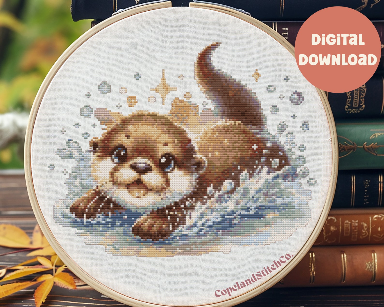 Cute Otter Cross Stitch Pattern, Instant PDF Download Pixel Art ...