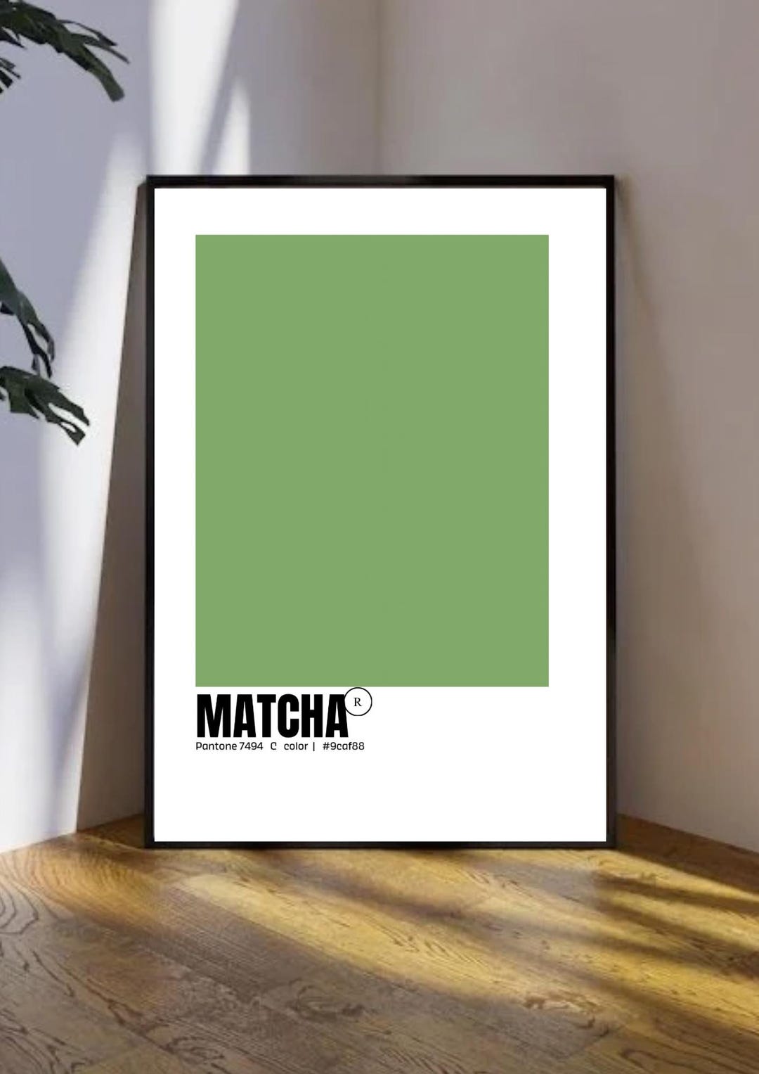 Matcha Pantone Colour Wall Art, Green Pantone Wall Print, Pantone ...