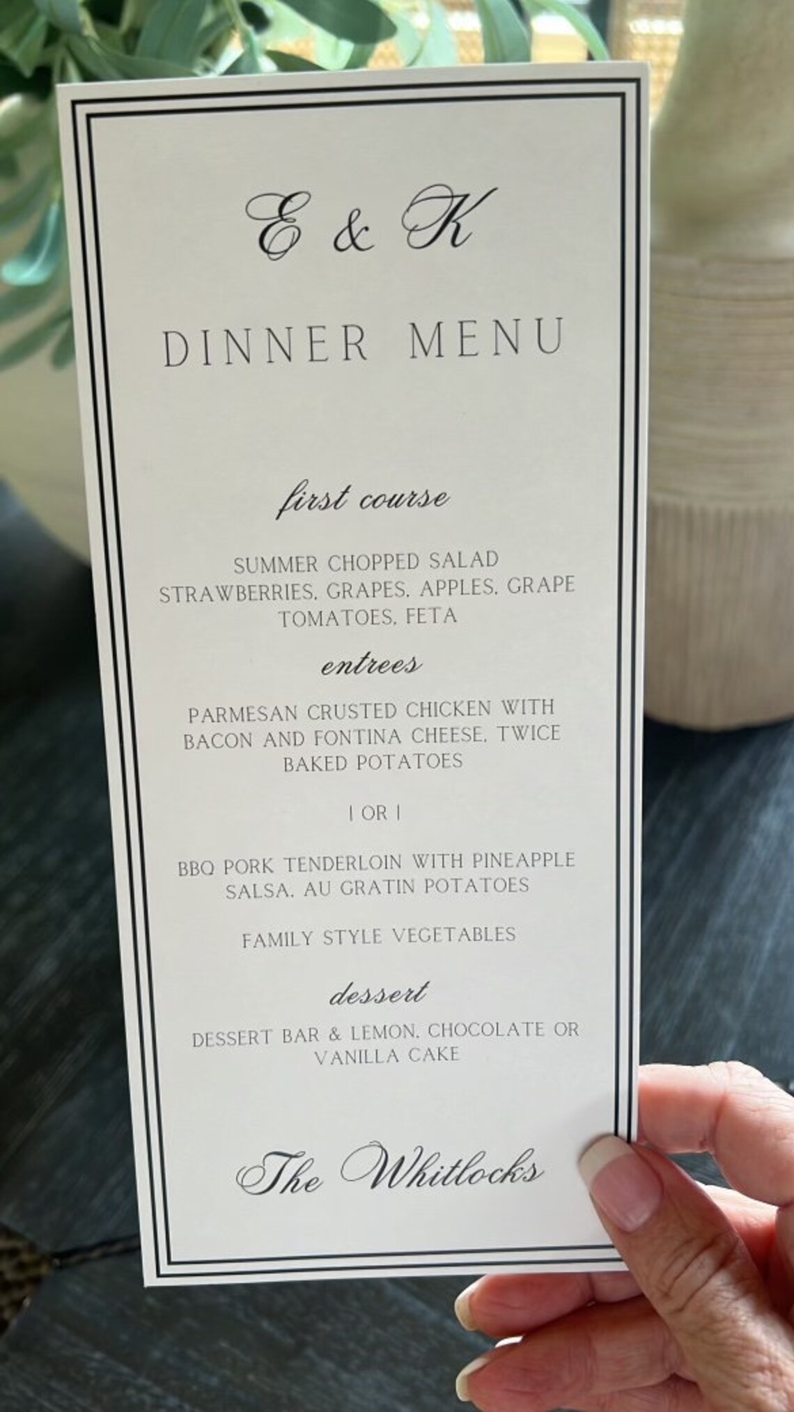 Menu Downloadable Template for Weddings, Events, Birthday Parties Etc ...