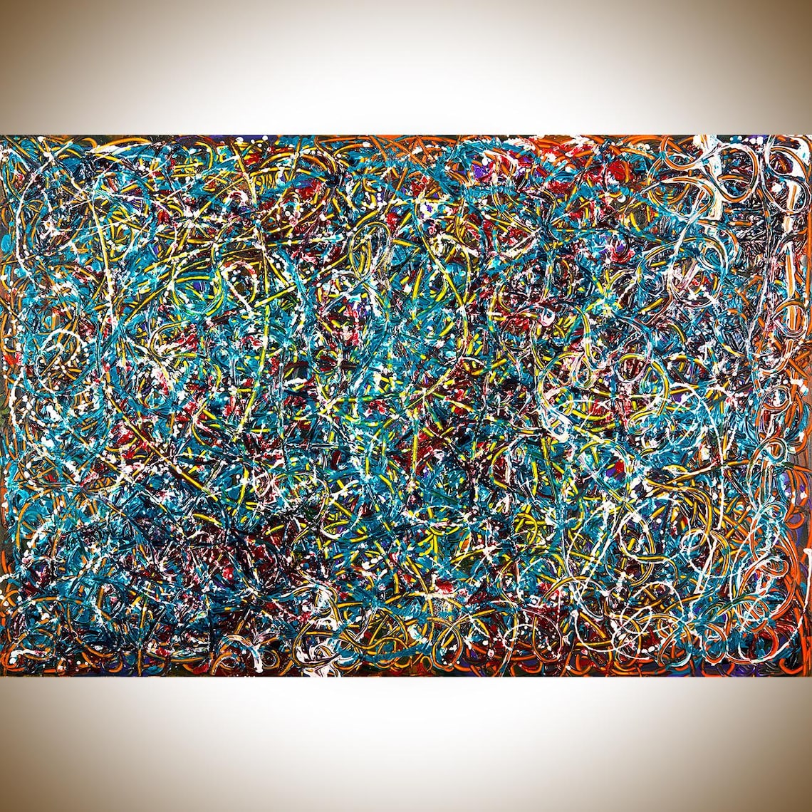 Jackson Pollock Style Original Artwork Abstract Large Canva Art by YIQI ...