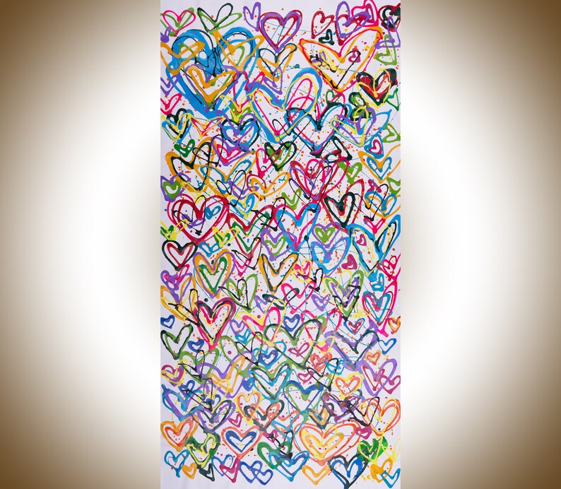 72 Love Heart Painting Original Artwork Abstract | Etsy