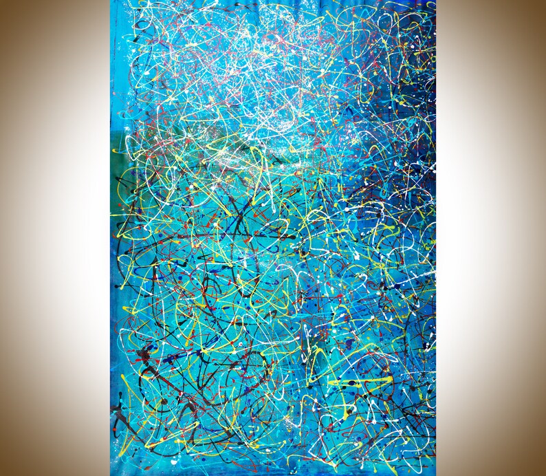 Glittler Art Jackson Pollock Style Vertical Painting Original - Etsy