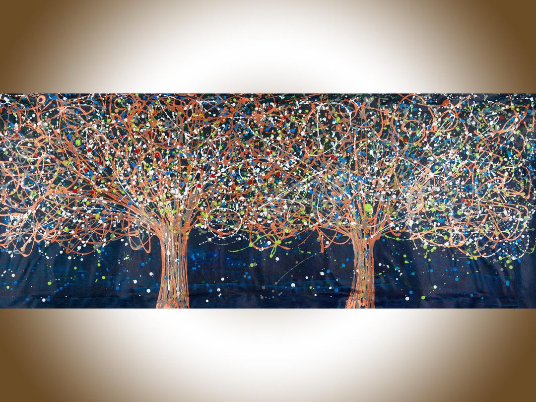 72" Jackson Pollock-inspired Tree Painting Abstract Art Original Canvas ...