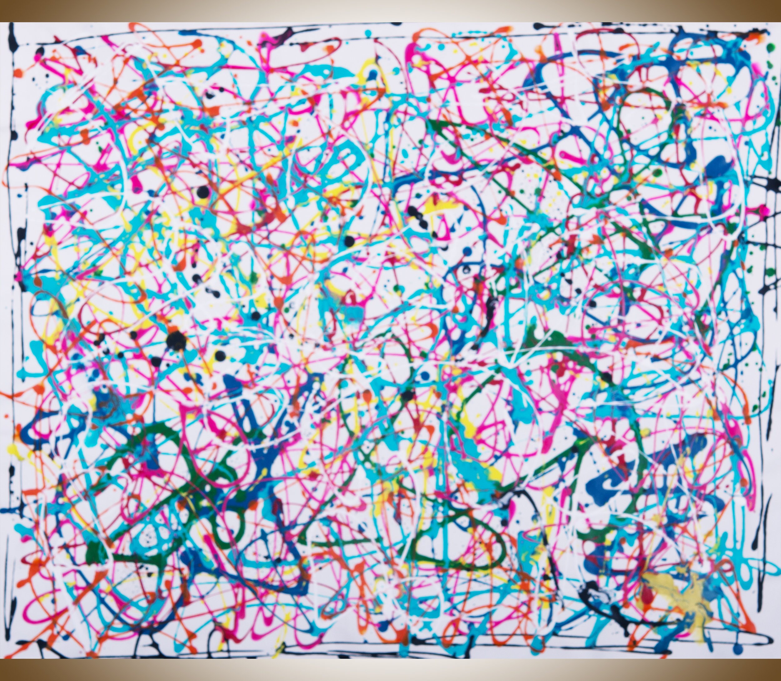 Jackson Pollock Style Abstract Painting by Qiqigallery | Etsy