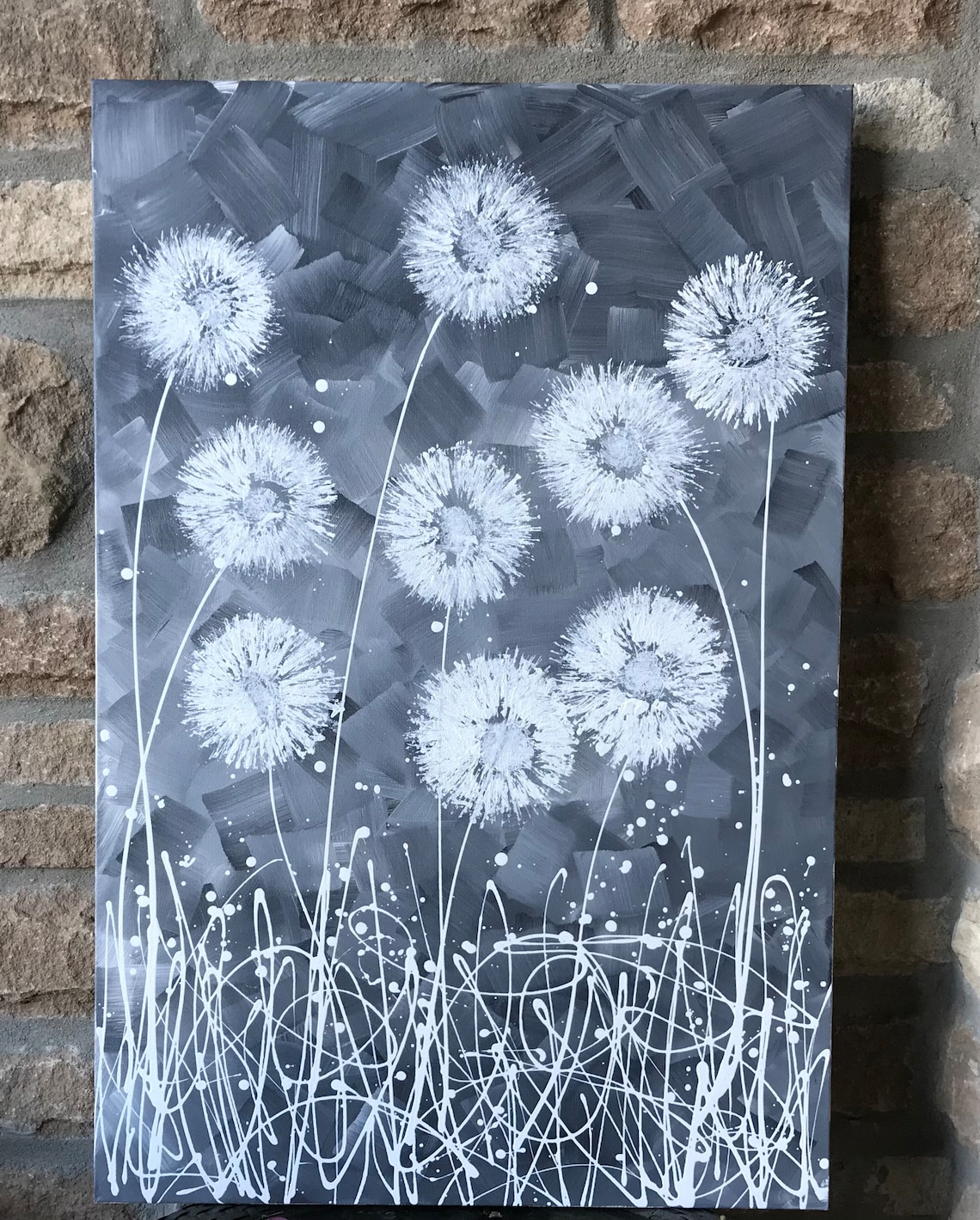 Dandelion Painting Original Artwork Canvas Art Large Wall Art - Etsy
