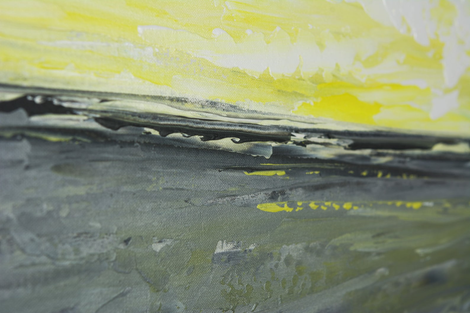 Yellow Grey Abstract Painting Large Wall Art Original Art | Etsy