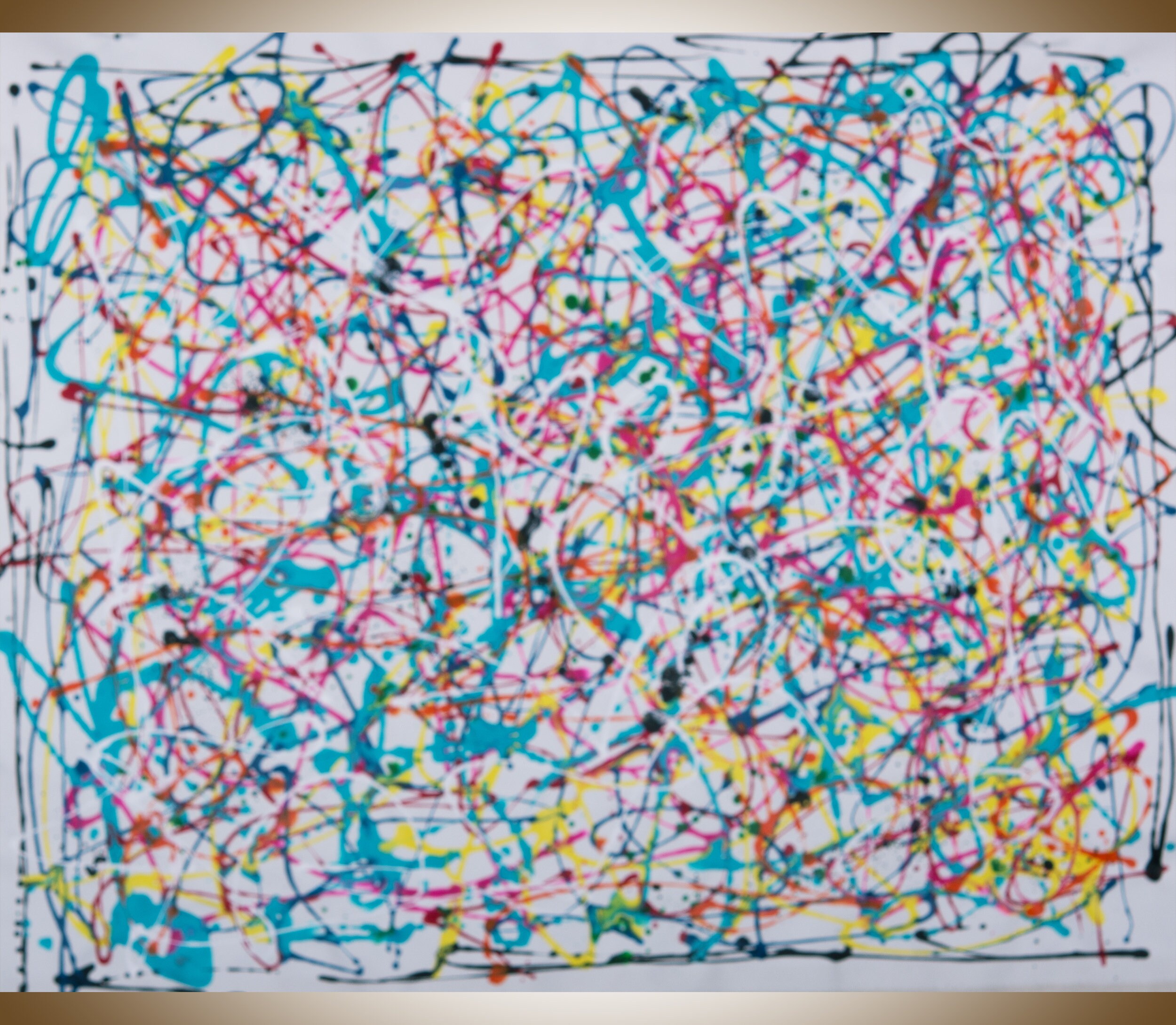 Jackson Pollock Style Blue Abstract Art Original Painting by | Etsy