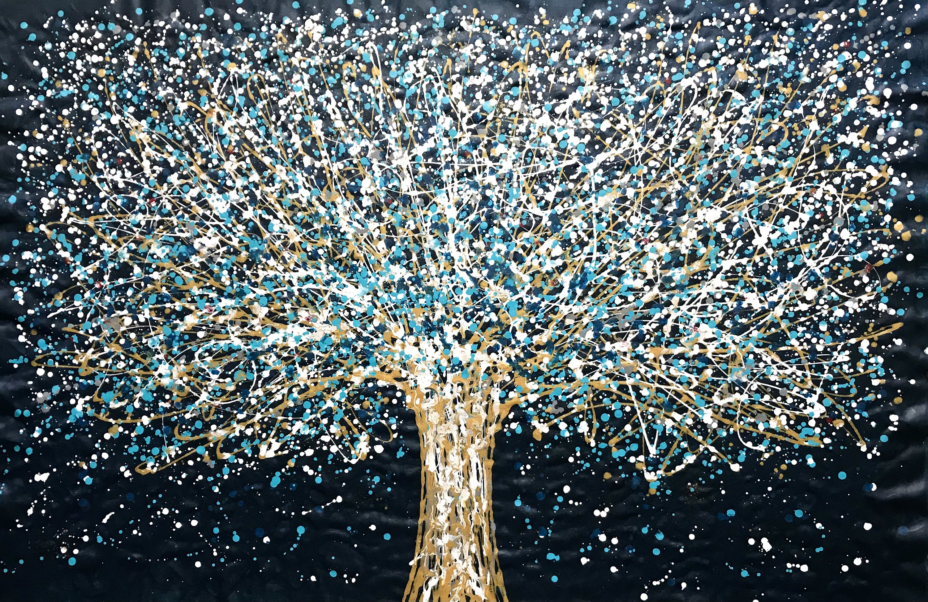 Jackson Pollock Inspired Tree Painting Original Artwork by Qiqigallery ...
