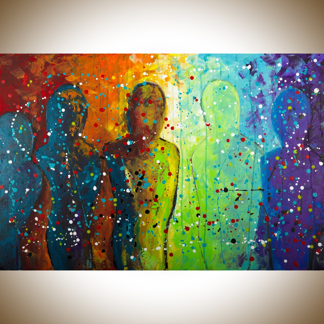 Abstract People Painting Original Artwork by Qiqigallery - Etsy