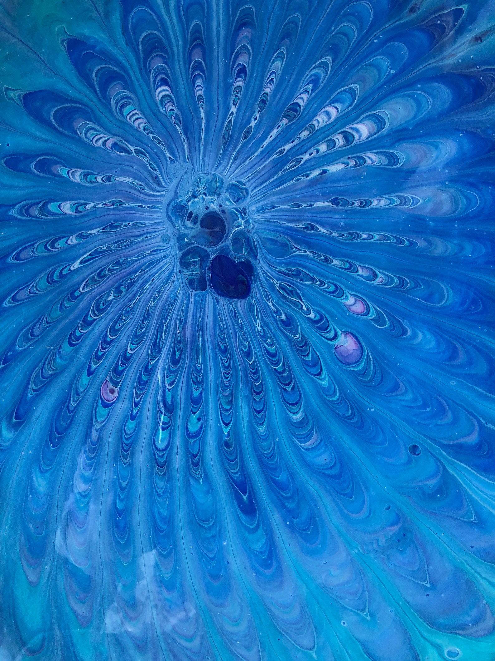 Resin Art Abstract Round Resin Art Blue Acrylic Pour Painting - Etsy