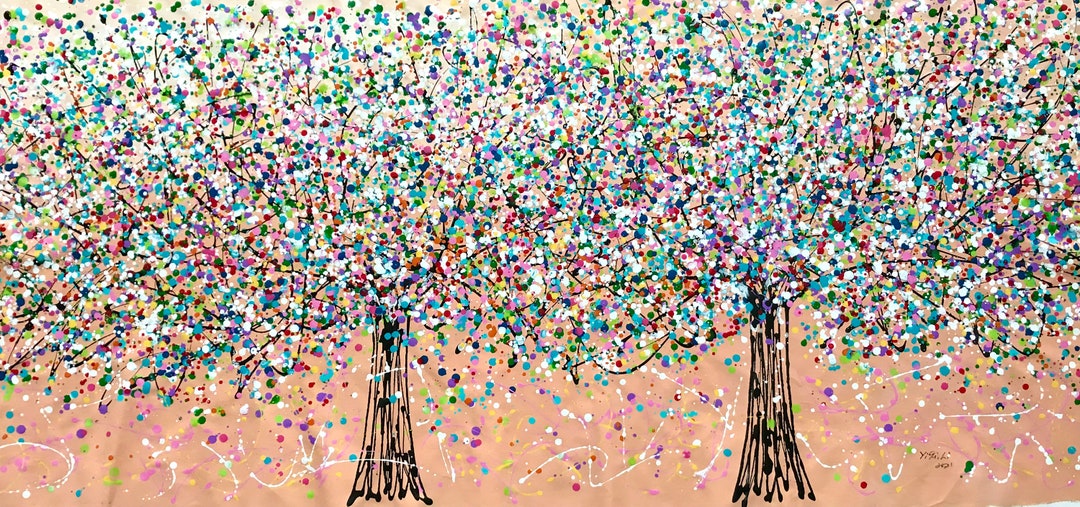 Tree Painting Jackson Pollock Inspired Original Artwork Large - Etsy