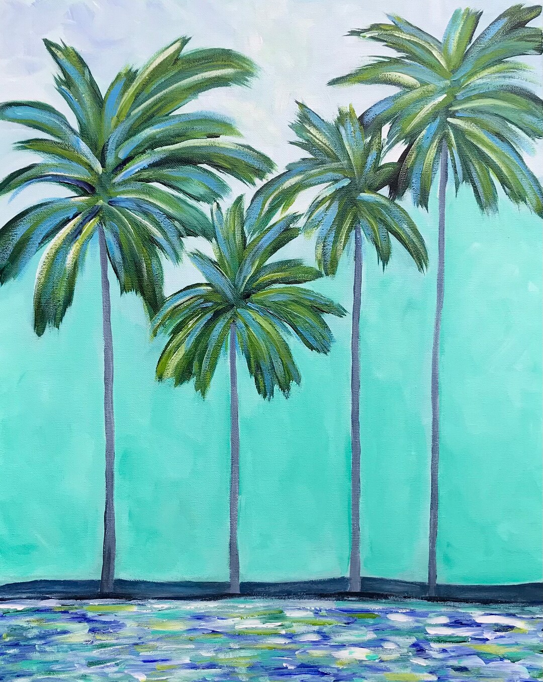 California Palm Trees Cottage Wall Art Decor Beach House Wall Art by ...