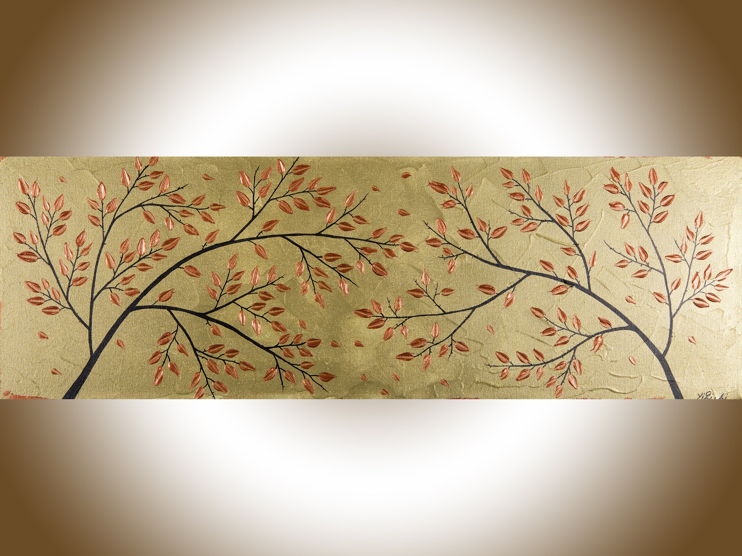 Copper Art wall art Copper Gold painting abstract acrylic | Etsy