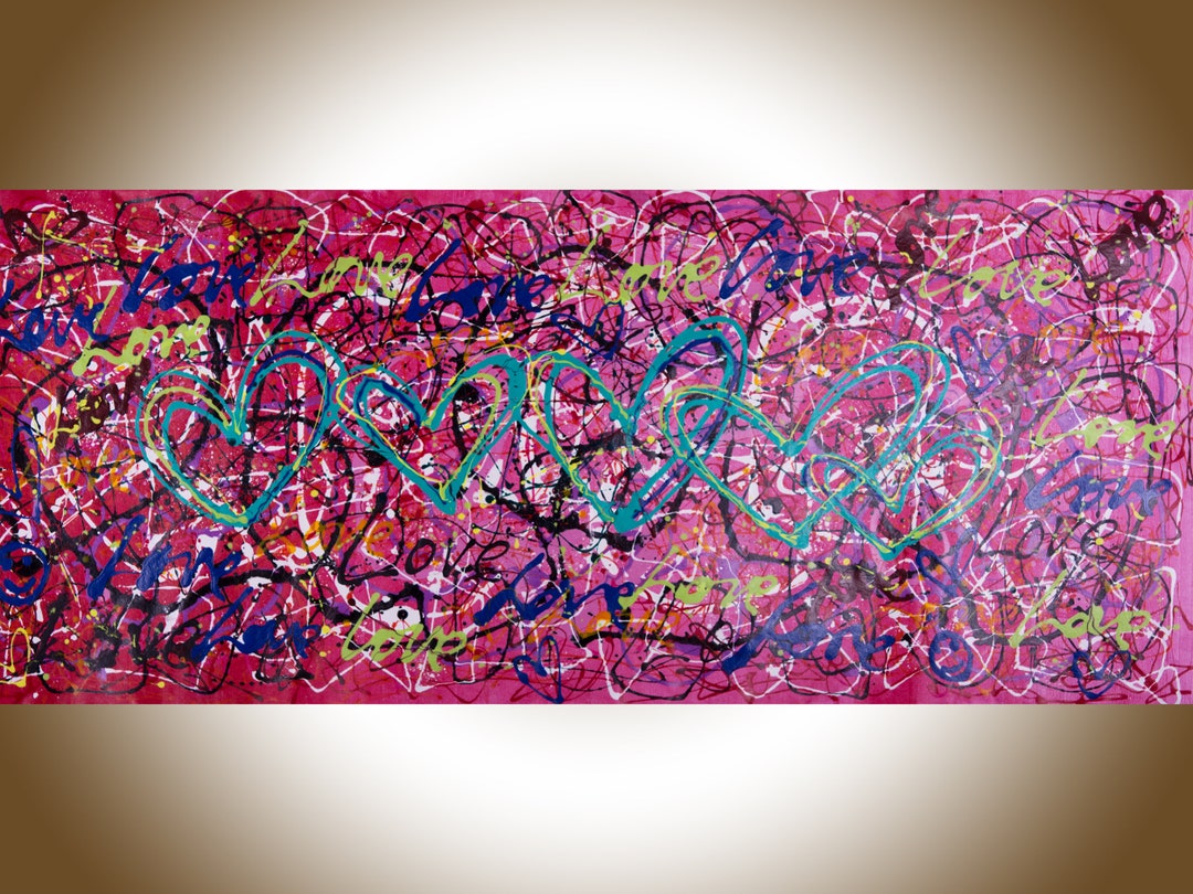 Jackson Pollock Canvas Heart Painting 72 Original - Etsy