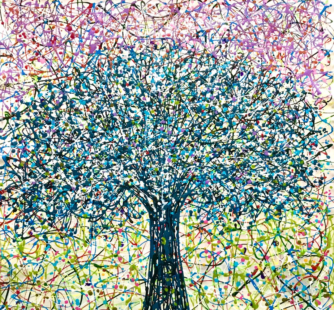 Jackson Pollock Inspired Canvas Art Original Artwork Tree of Life ...