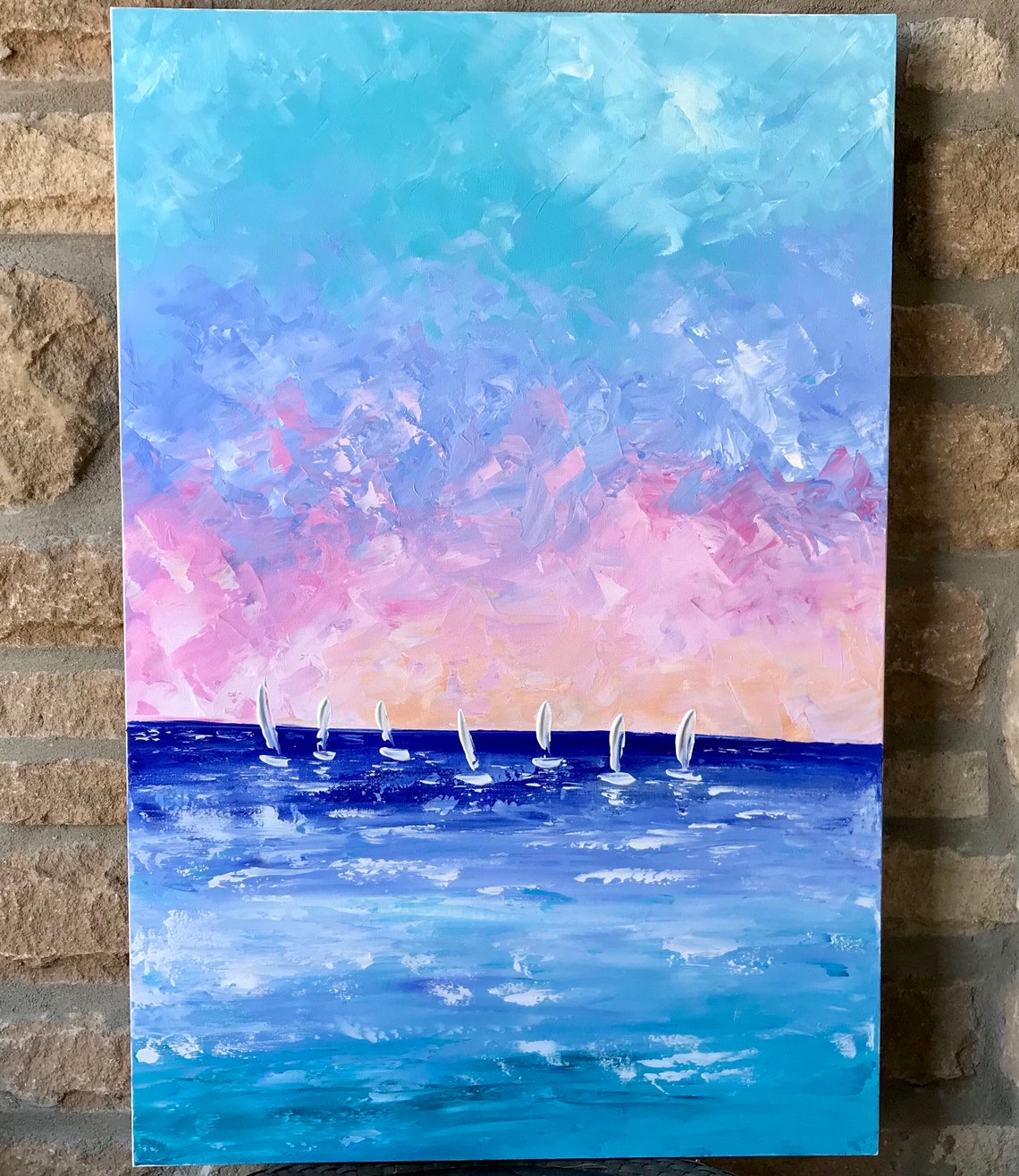 Sail Boat Painting Seascape Painting Original Artwork Ready to - Etsy