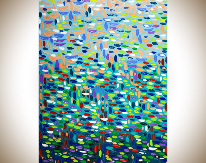 Lotus Pond Painting Abstract Painting Original Painting Large Abstract ...