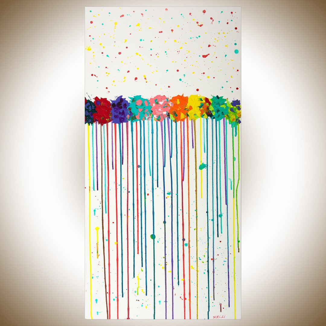 Colourful Flowers Painting Modern Abstract Painting by YIQI LI - Etsy