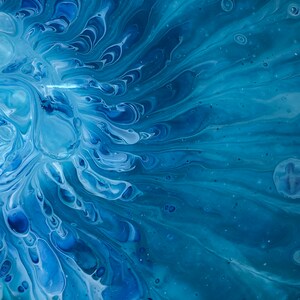 Resin Art Abstract Round Resin Art Blue Acrylic Pour Painting - Etsy