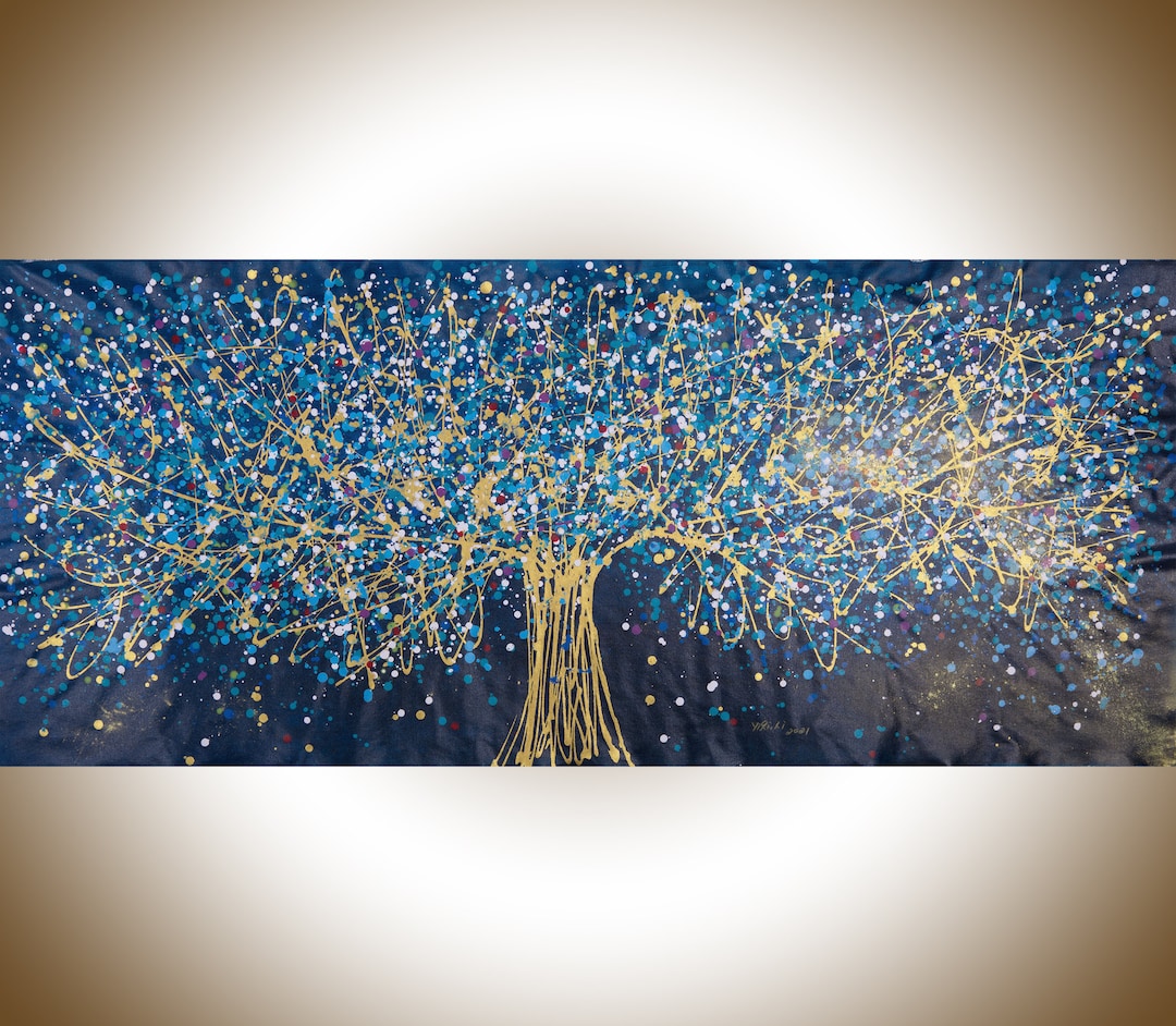 Jackson Pollock Inspired Tree Painting: Abstract Drip Art on Canvas - Etsy