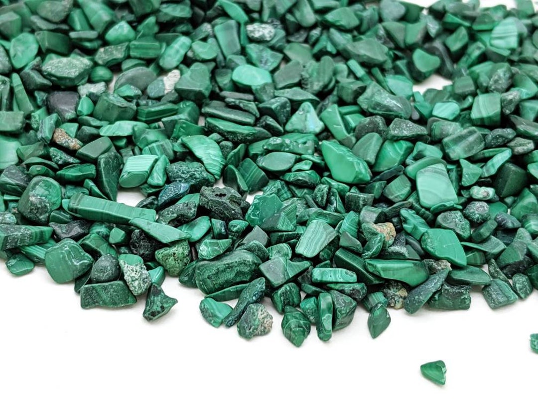 Undrilled Mini Malachite Stone Chip for Jewelry Making. Unique Green ...