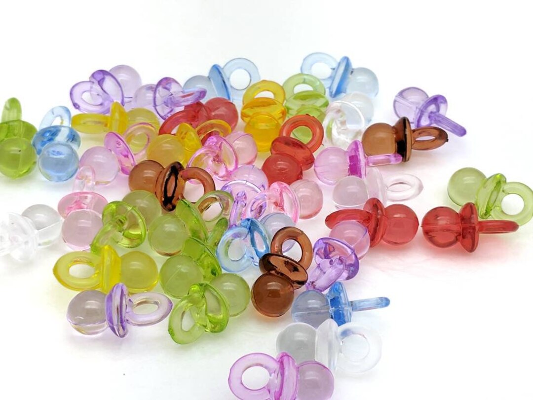 50pcs. Acrylic Mini Pacifier Baby Shower Party Favors in Bulk for ...