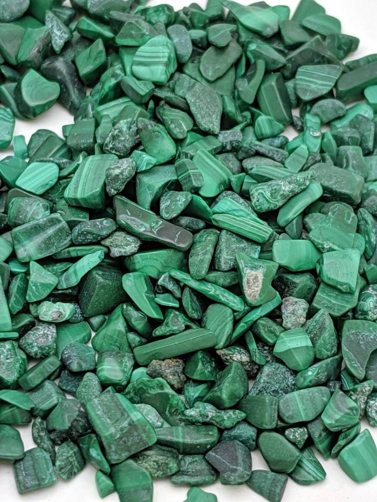 Undrilled mini malachite stone chip for jewelry making. Tiny | Etsy