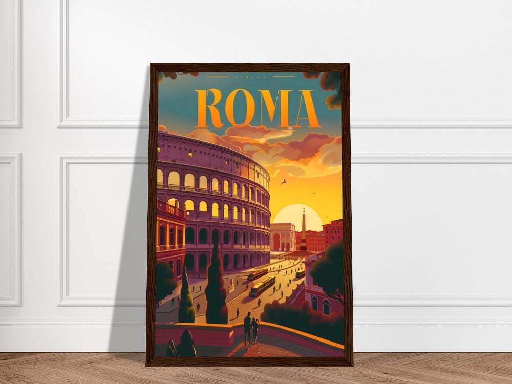Rome Travel Poster Vibrant Art Deco Rome Print Retro Rome Wall Art ...