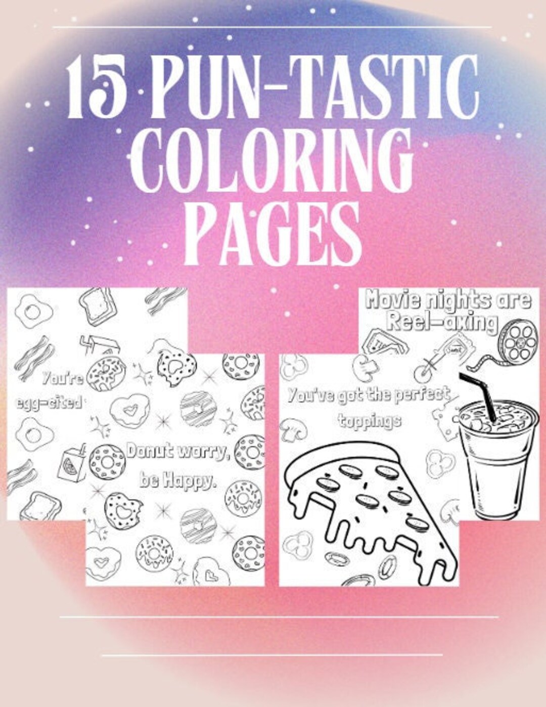 Food Coloring Page With Puns. Foodie Fun: 15 Pun-tastic Food Coloring ...