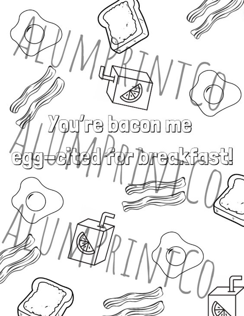 Food Coloring Page With Puns. Foodie Fun: 15 Pun-tastic Food Coloring ...