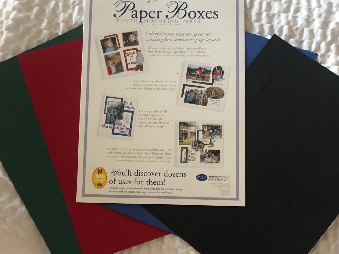 Creative Memories Paper Boxes: Photo Mounting Paper, 4 Colors - Etsy