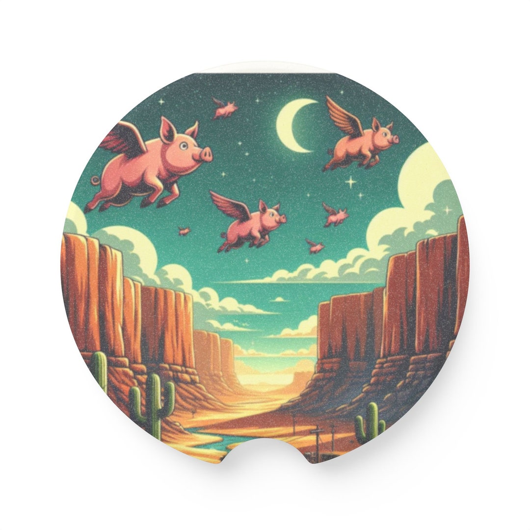 When Pigs Fly Soapstone Car Coaster - Etsy