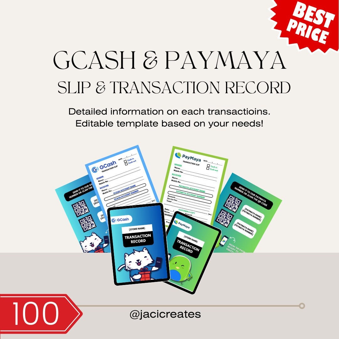 GCASH & PAYMAYA Transaction Slip/record - Etsy GCASH & PAYMAYA Transaction Slip/record - Etsy