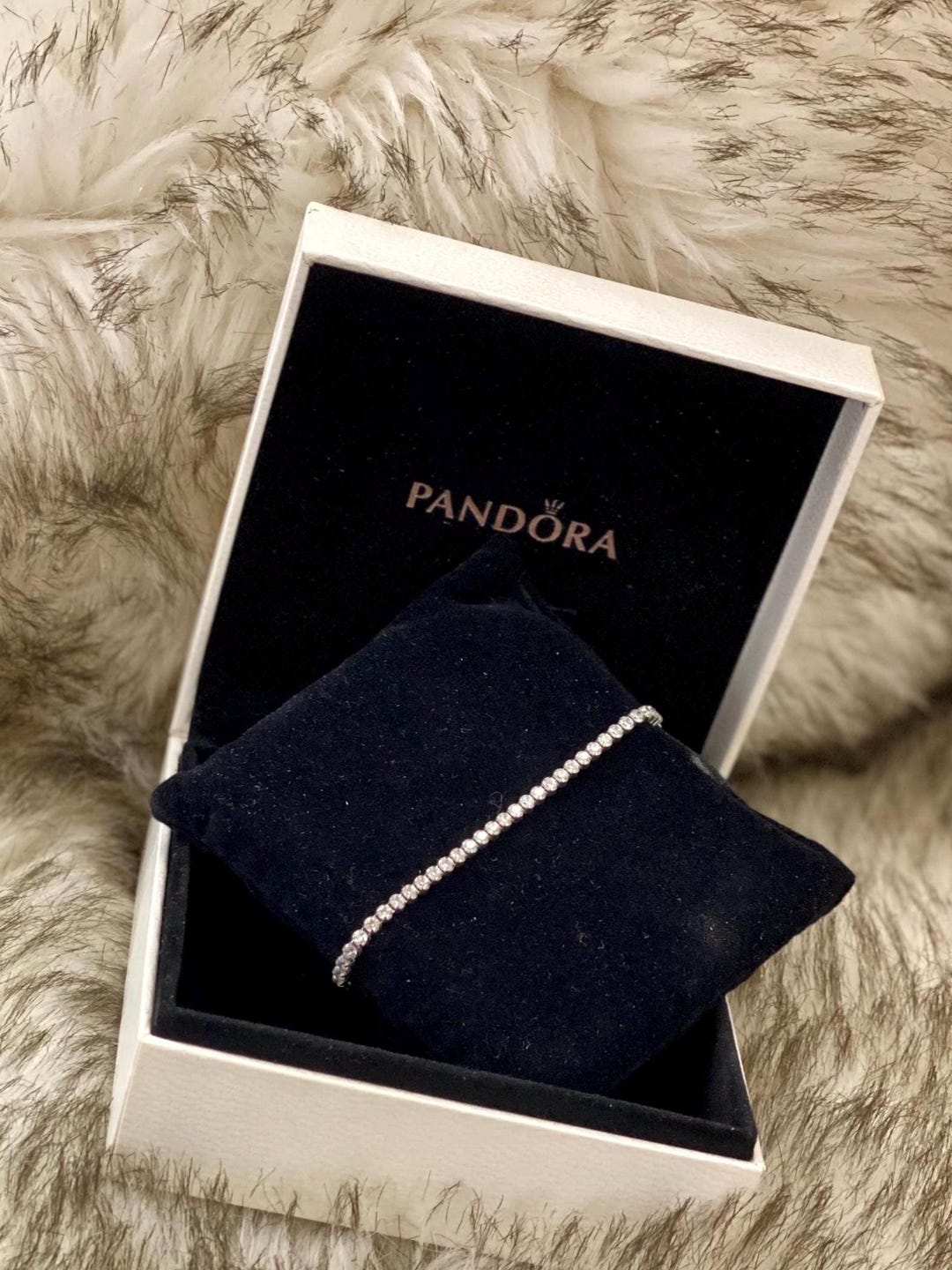 Pandora Sterling Silver Fine Slider Tennis Bracelet Bridal Timeless ...