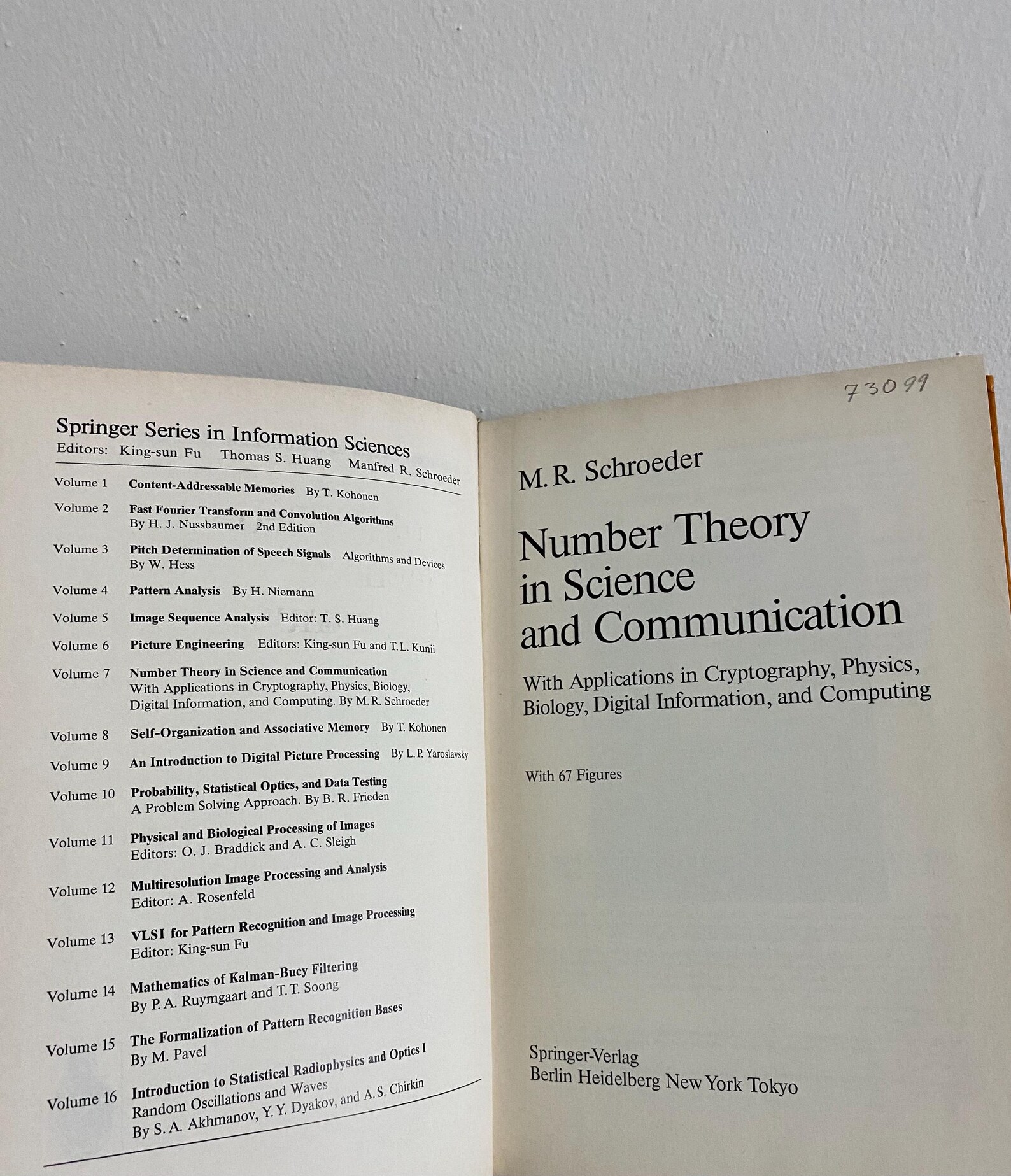 Number Theory Vintage Book Science & Communication Manfred Schroeder 2 ...