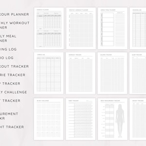 Health and Fitness Bundle, Printable PDF, Workout Planner, Exercise ...