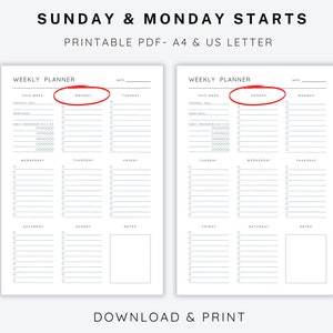 Weekly Planner With Habit Tracker, Printable PDF, Planner, Minimalist ...