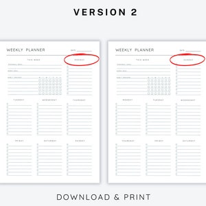 Weekly Planner With Habit Tracker, Printable PDF, Planner, Minimalist ...