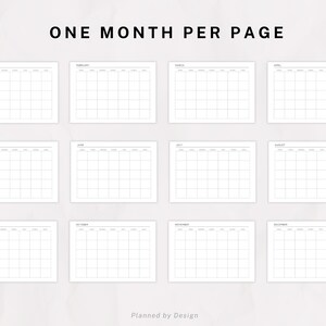 Undated Monthly Calendar, Printable Calendar, PDF, Wall Calendar ...