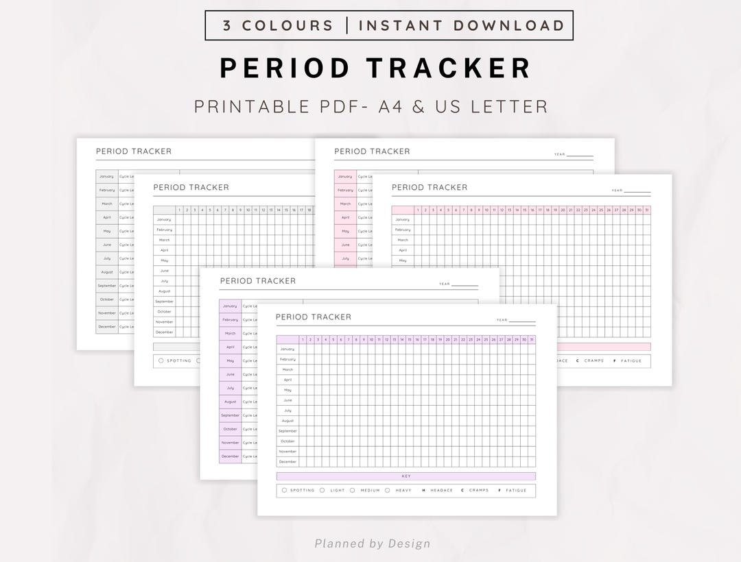 Period Tracker, Menstruation Tracker, Period Log, Printable PDF ...
