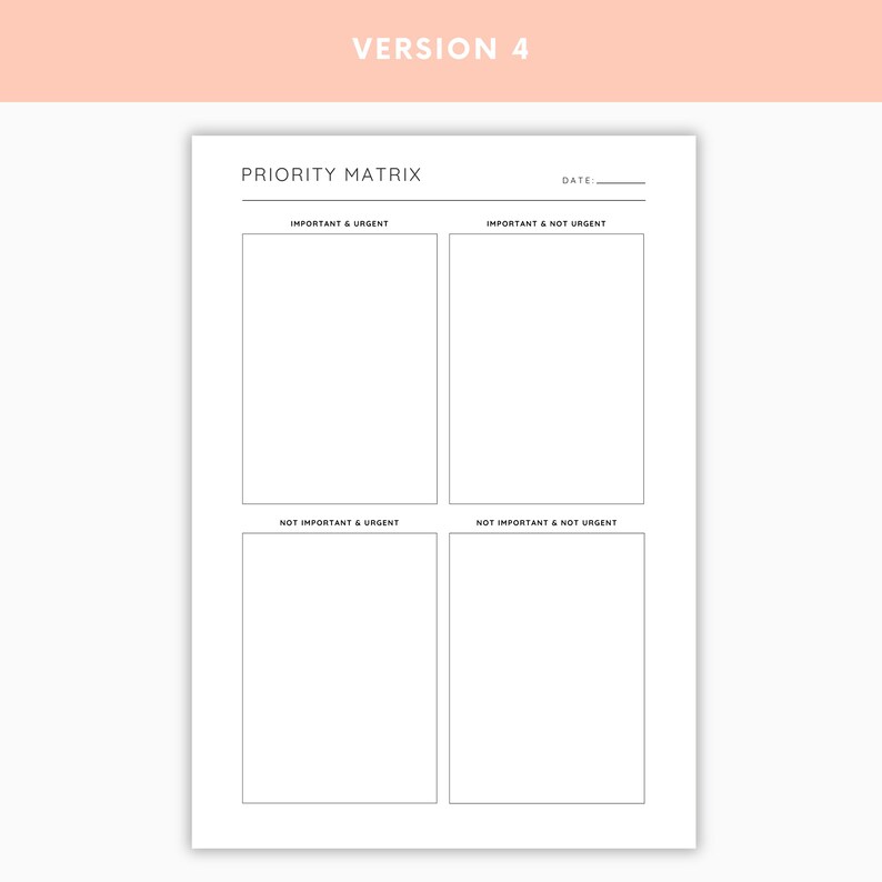Priority Matrix, Decision Matrix, Eisenhower Matrix, Priorities Planner ...
