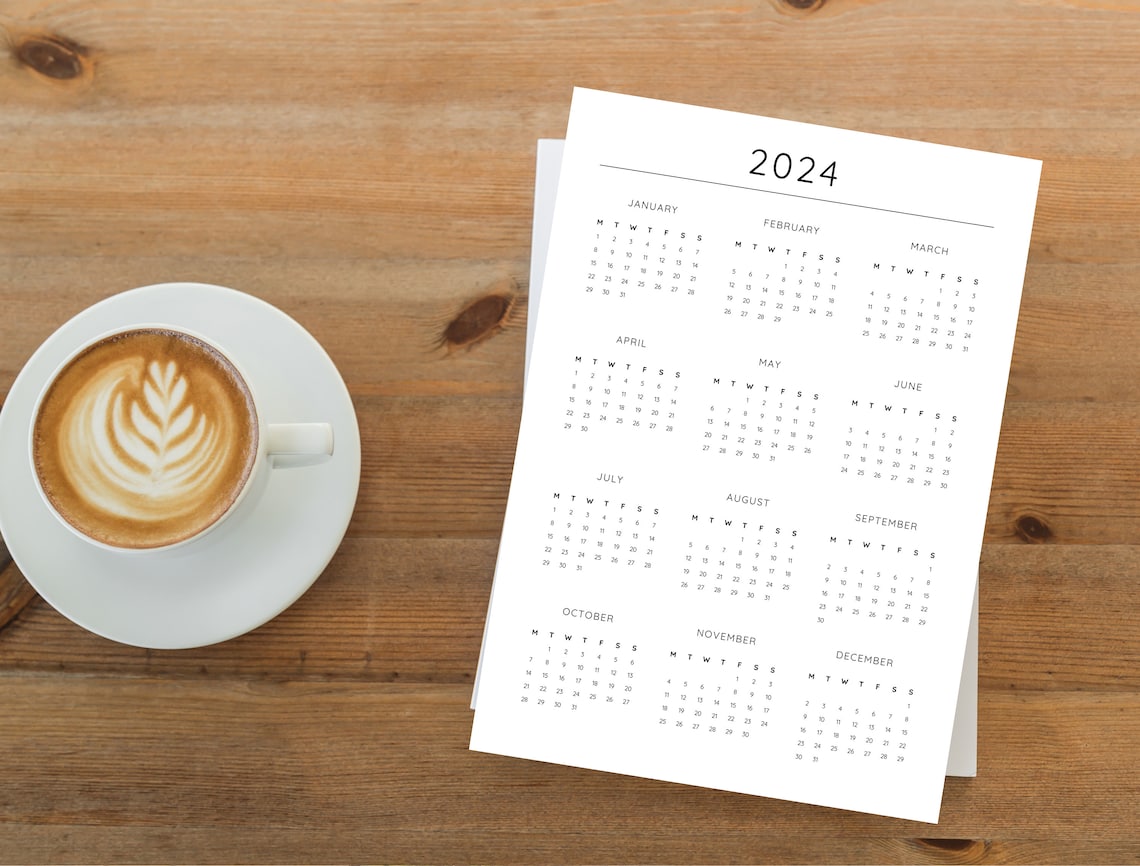 2024 & 2025 Year Calendars, Printable PDF, Wall Calendar, Planner, One ...