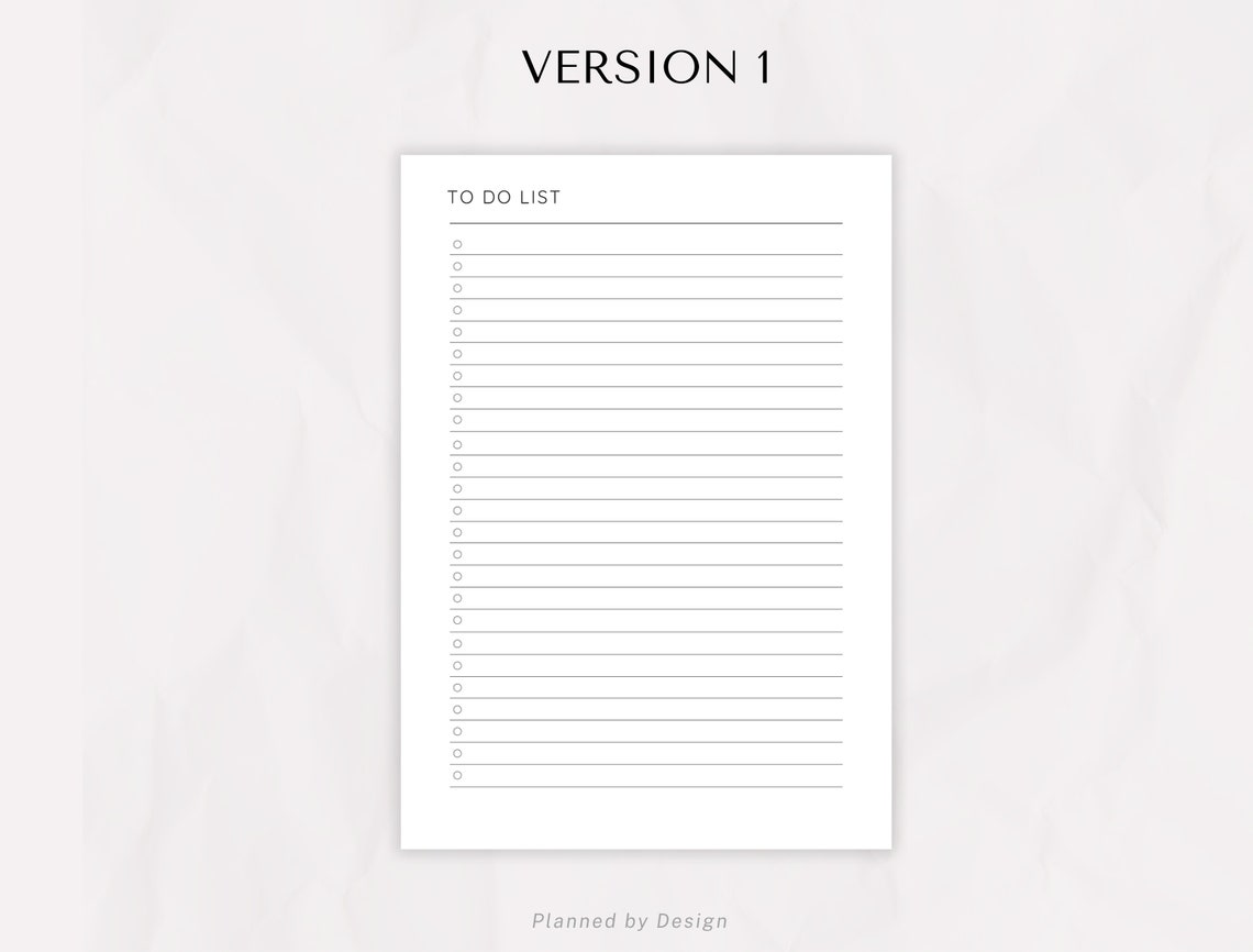 To Do List Printable, to Do List Planner, Printable PDF, Minimalist ...