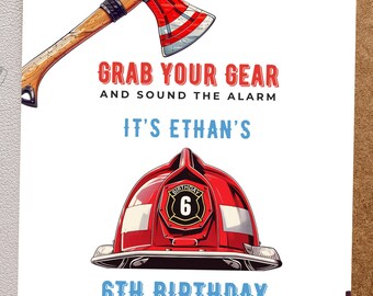 Firefighter Birthday Party Invitation Template | Printable DIY Editable ...
