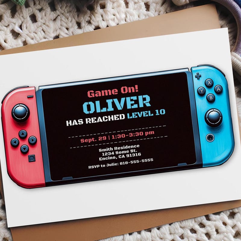 Nintendo Birthday Card - Etsy