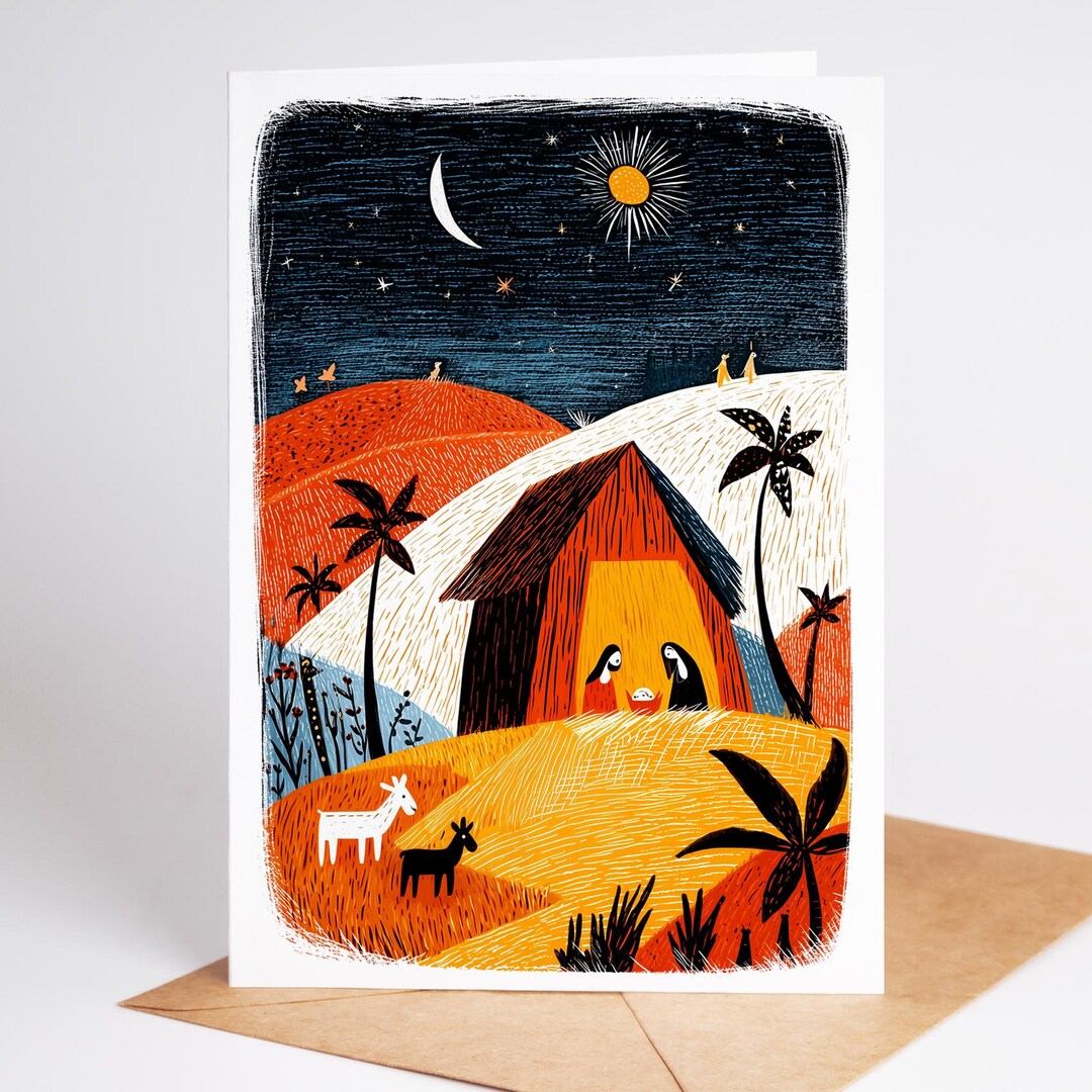 Biblical Nativity Scene Christmas Cards | 10 Unique Religious Holiday ...