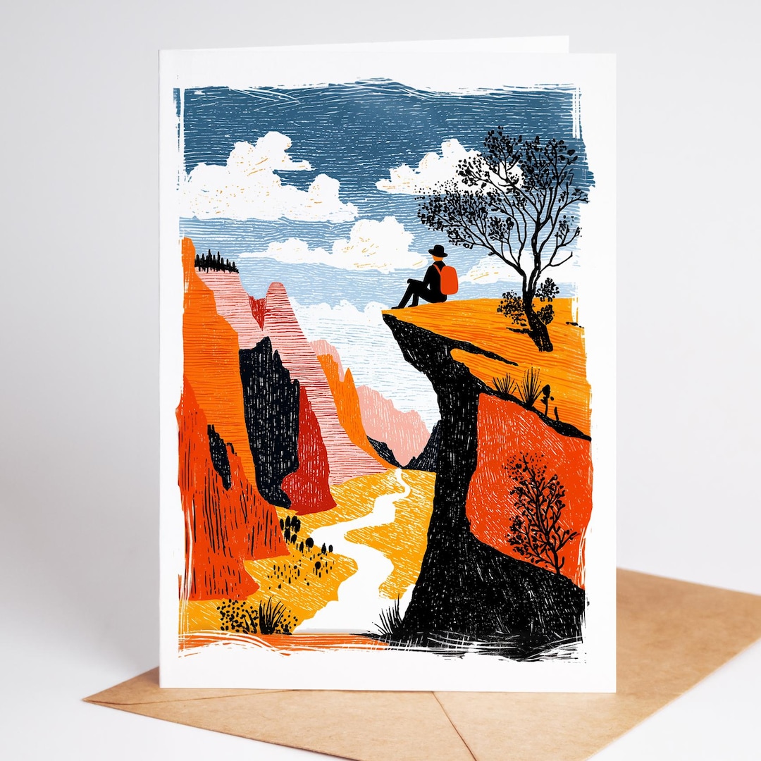 Hiking Greeting Cards Set: Nature Adventure Note Cards With Envelopes ...