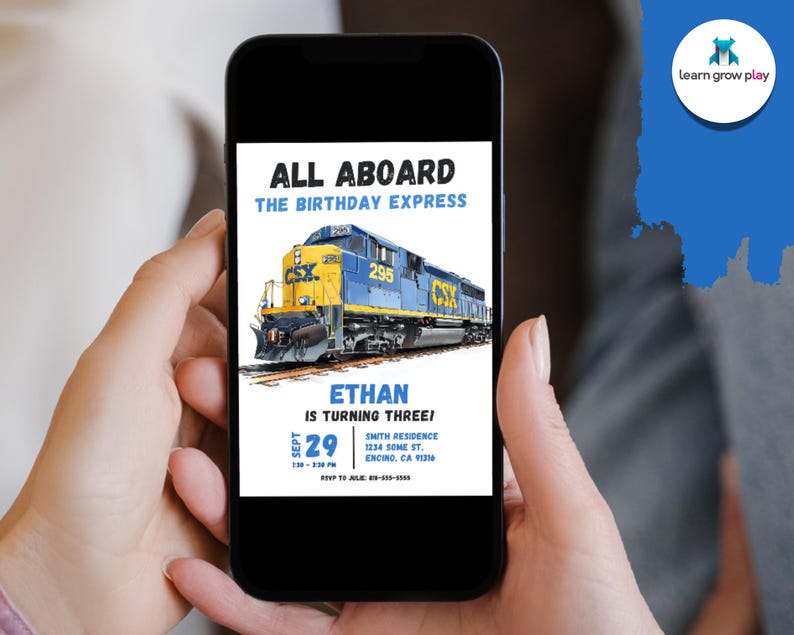 Editable Boys Train Birthday Invitation Customizable 5x7 Train Party ...