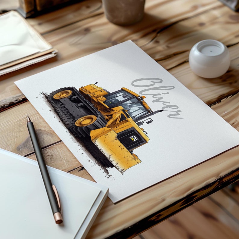 Bulldozer Print: Construction Vehicle Wall Art for Boys Room - Etsy